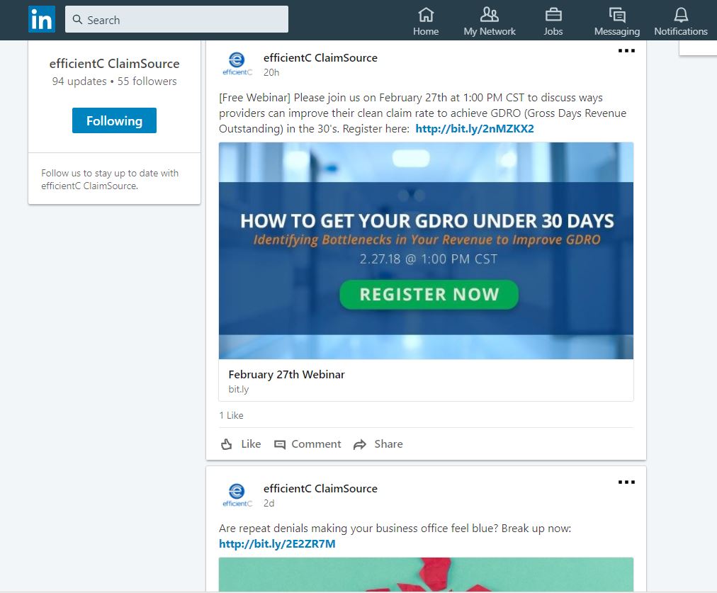 News - Announcing the Official efficientC LinkedIn Page